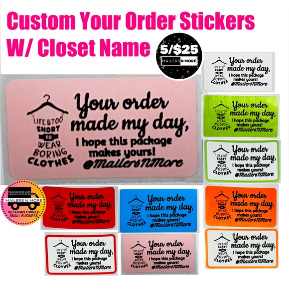 Mailers N More | Office | Custom Buyer Appreciation Stickers W Closet ...
